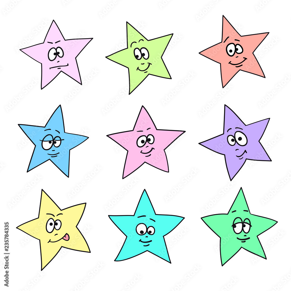 Stars Drawings Colorful