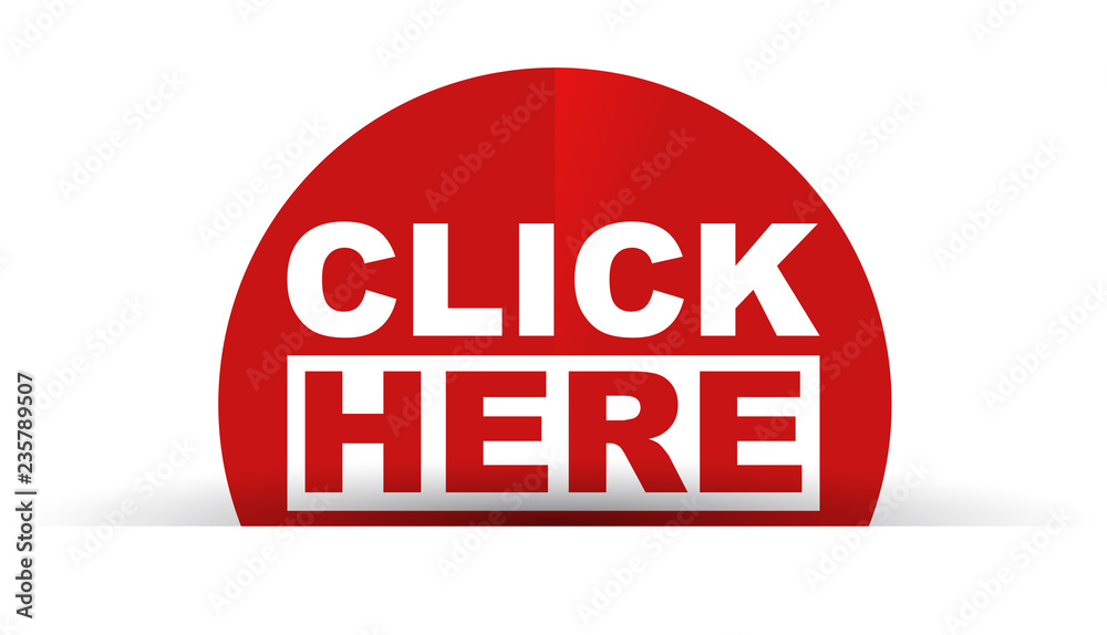 red vector banner click here Stock Vector | Adobe Stock