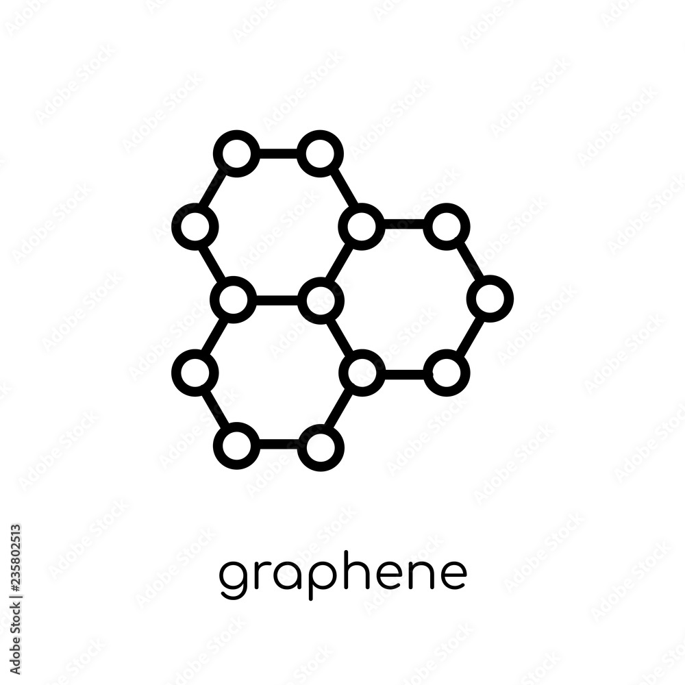 Graphene icon. Trendy modern flat linear vector Graphene icon on white ...