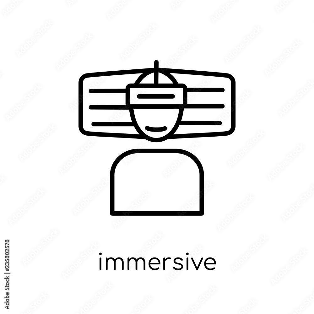 Immersive icon. Trendy modern flat linear vector Immersive icon on ... Immersive icon. Trendy modern flat linear vector Immersive icon on ...