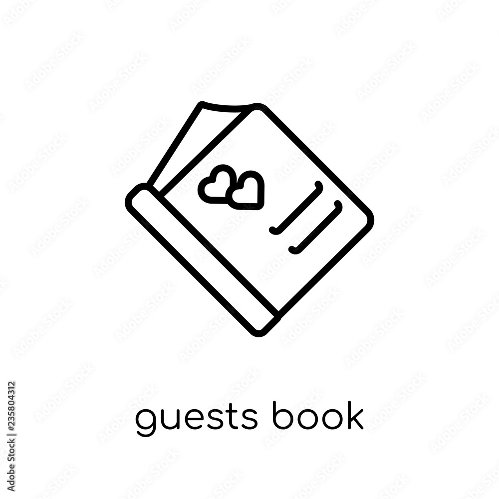Vecteur Stock guests book icon. Trendy modern flat linear vector guests ...