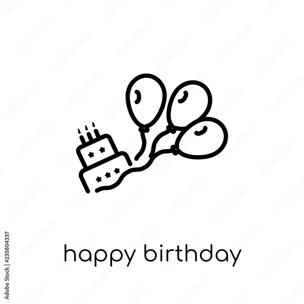 Happy birthday icon from Birthday and Party collection. Stock Vector ...