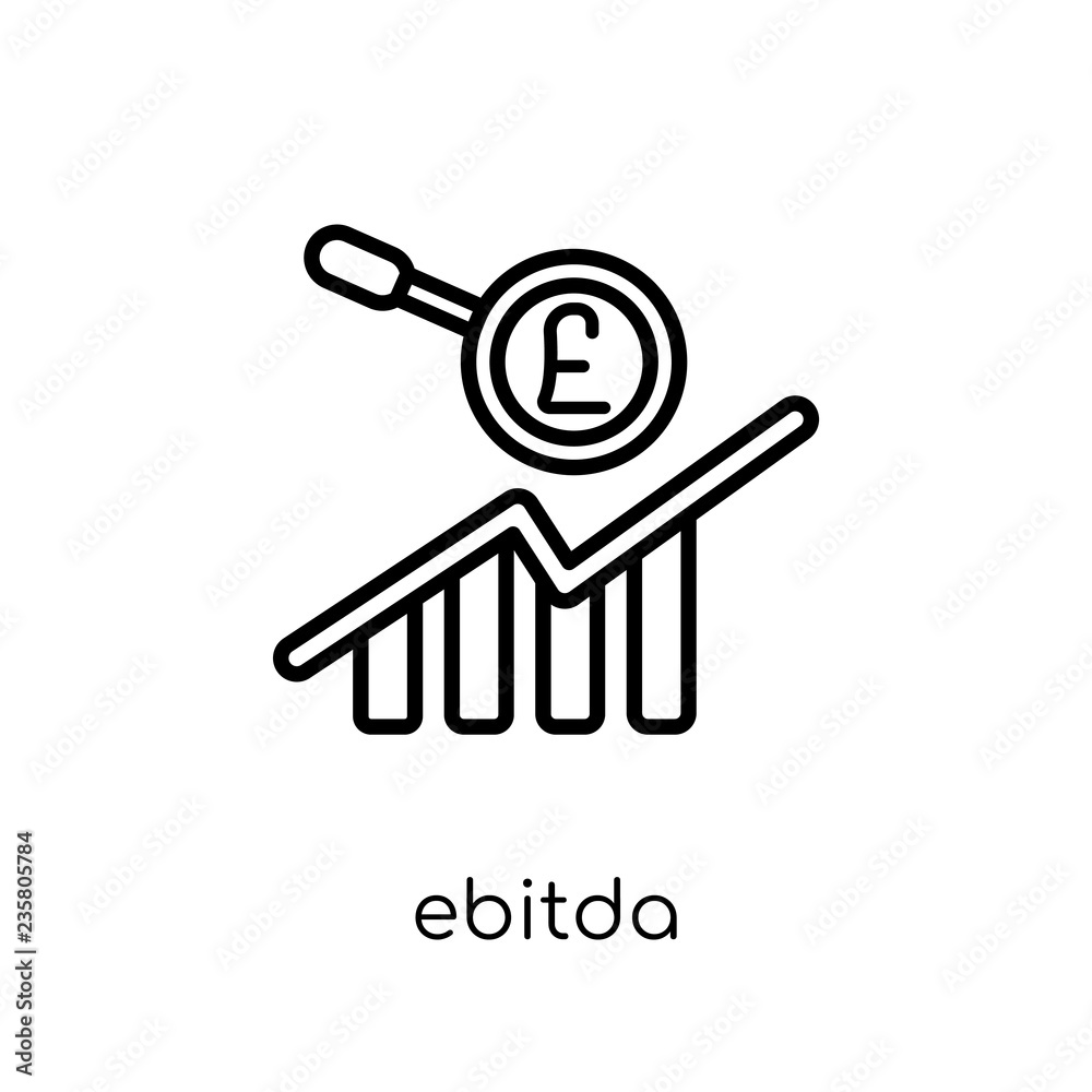 Vecteur Stock ebitda icon. Trendy modern flat linear vector ebitda icon ...