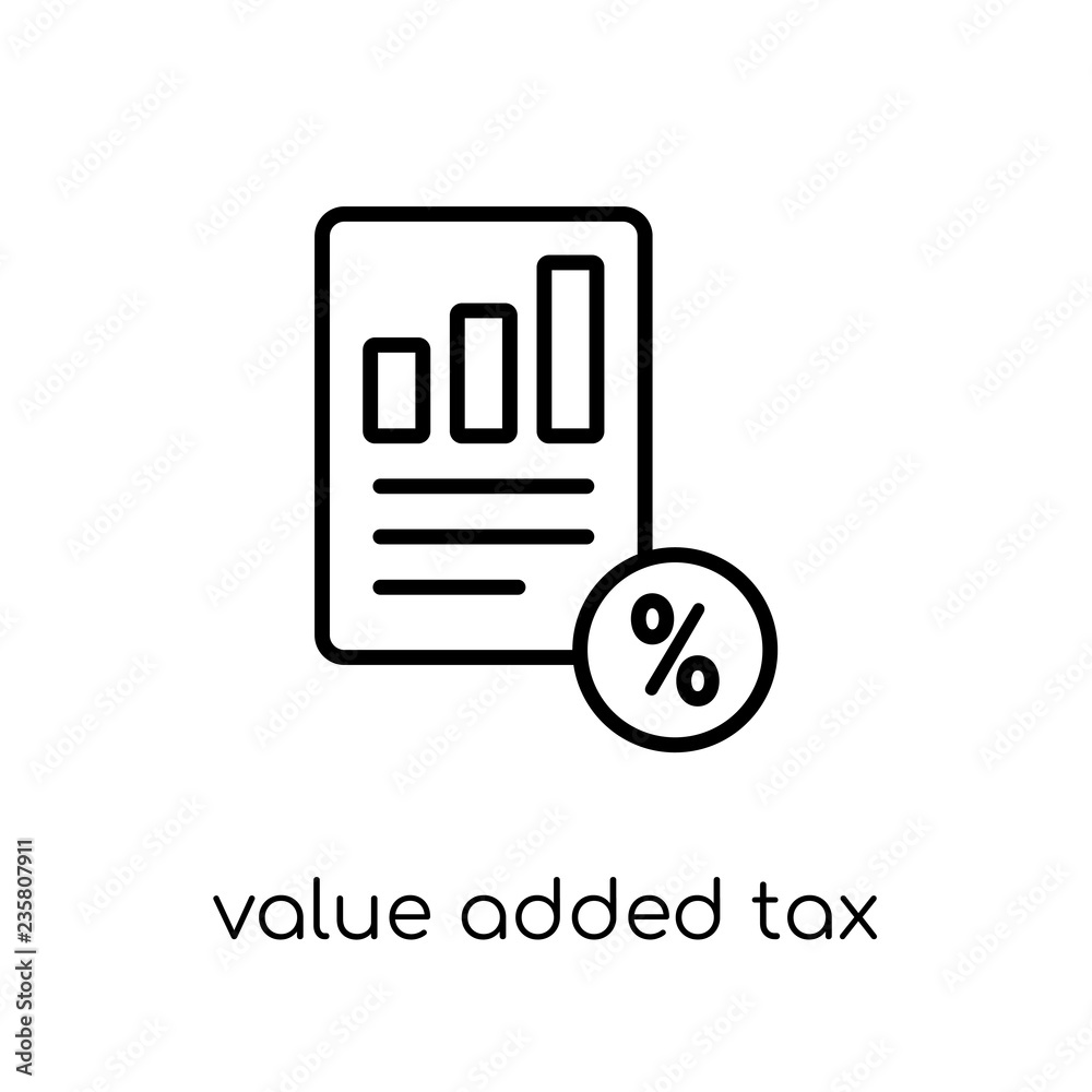 Value added tax (VAT) icon. Trendy modern flat linear vector Value ...