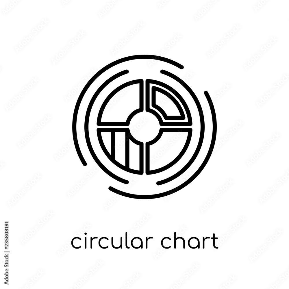 Circular chart icon. Trendy modern flat linear vector Circular chart icon on white background ...