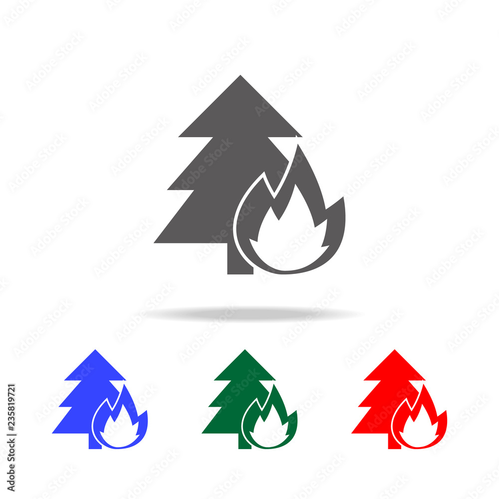 wildfire icon. Elements of fireman in multi colored icons. Premium ...