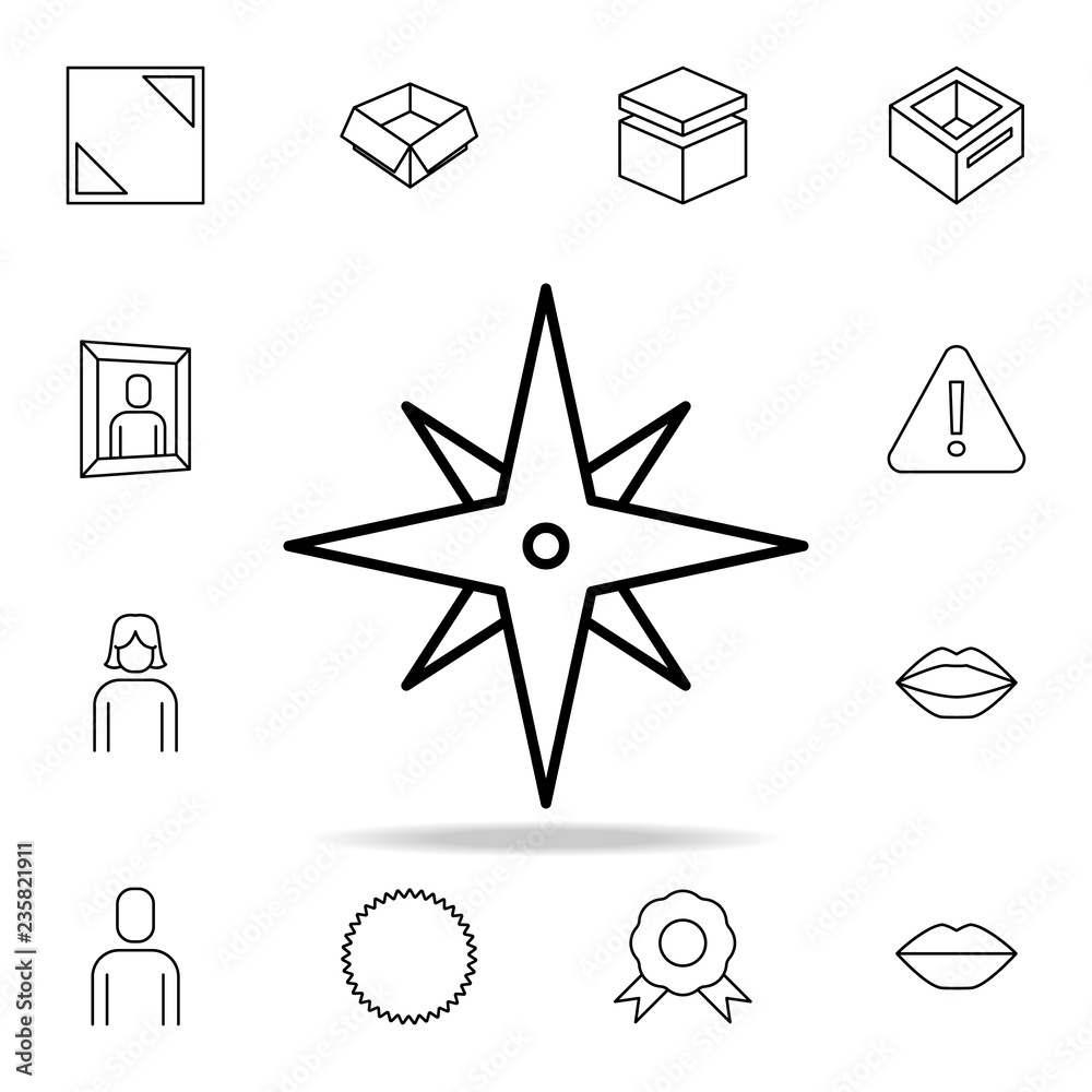 eight-pointed star icon. Detailed set of simple icons. Premium graphic ...