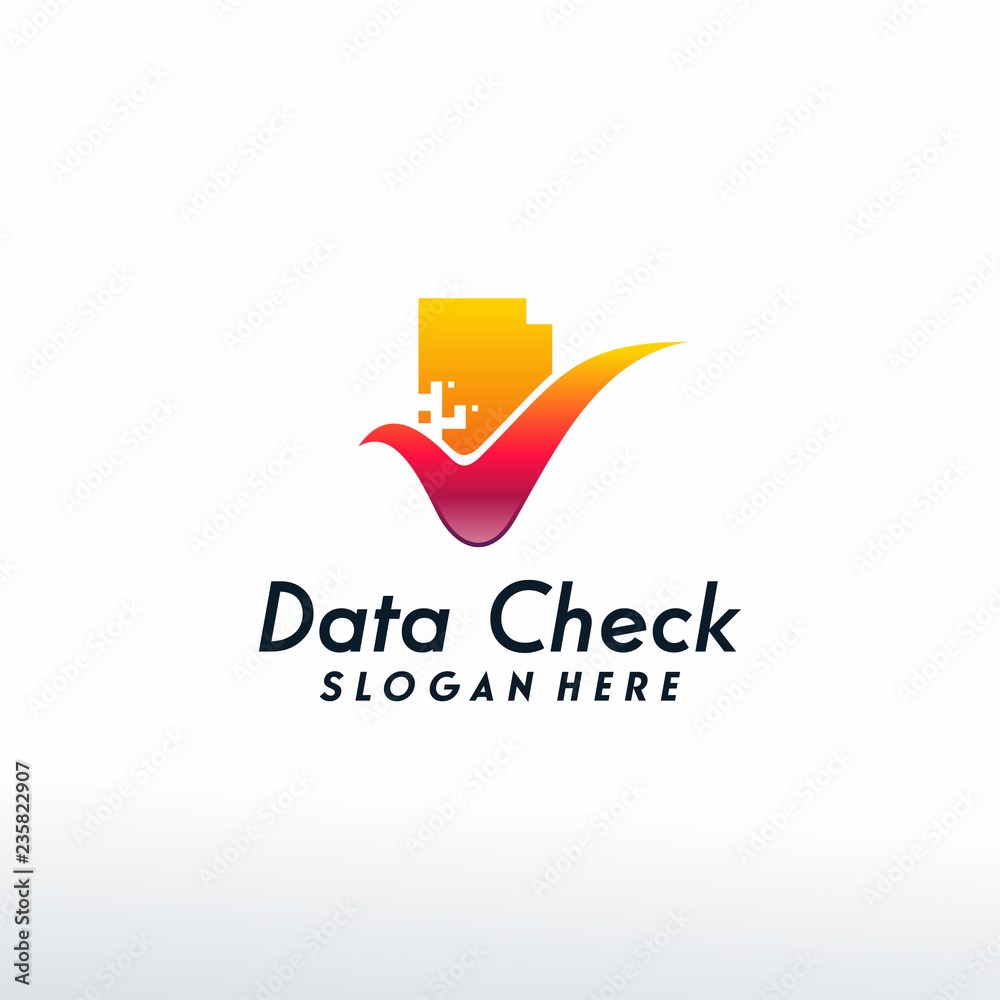 Data Check logo designs concept vector, Document Checklist logo ...