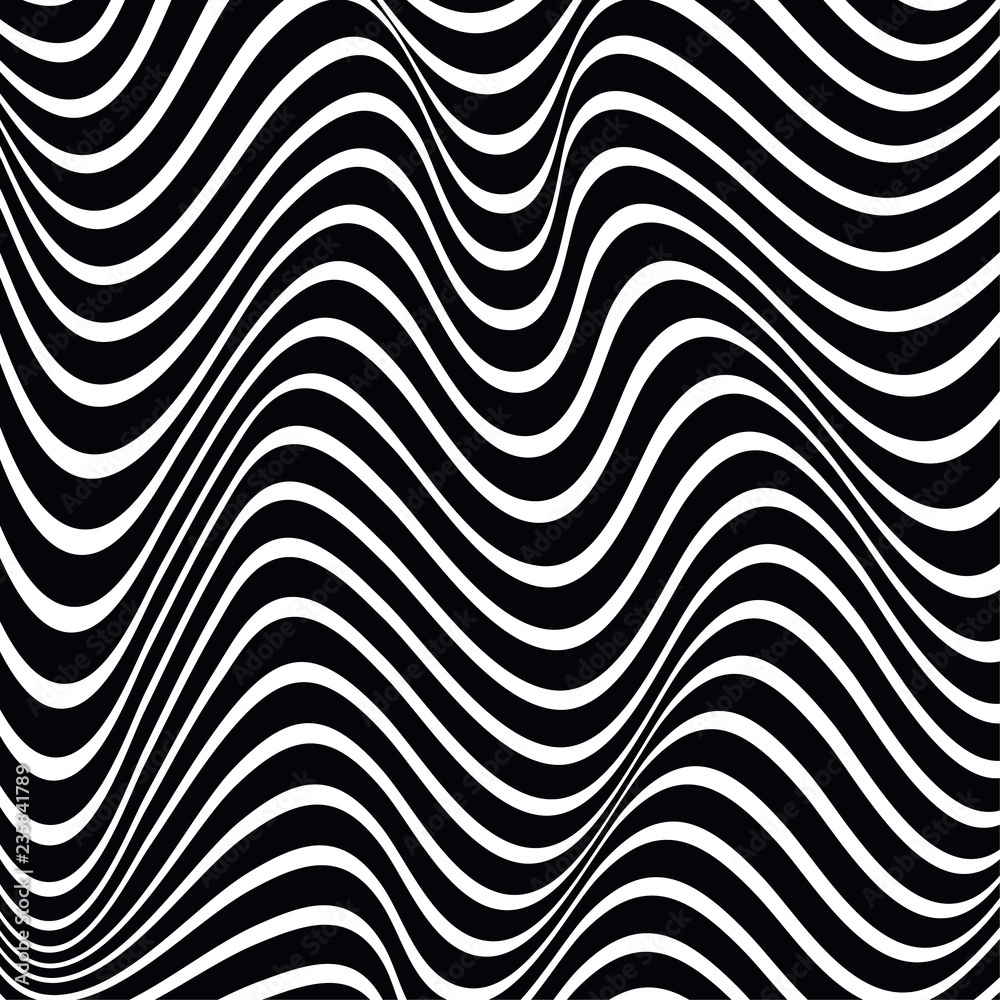 Black And White Wave Pattern Vector
