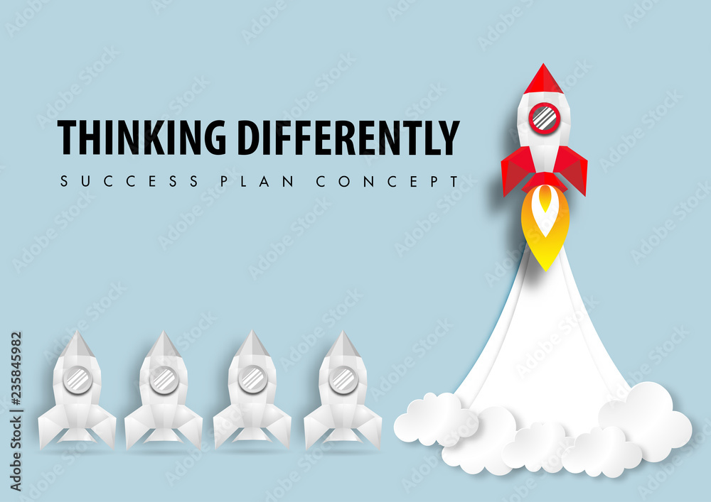 Paper Art of Thinking Differently or Being different and move to ...