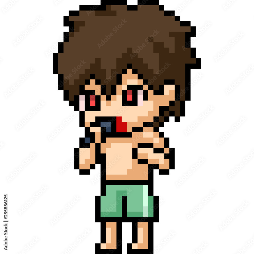 vector pixel art boy Stock Vector | Adobe Stock