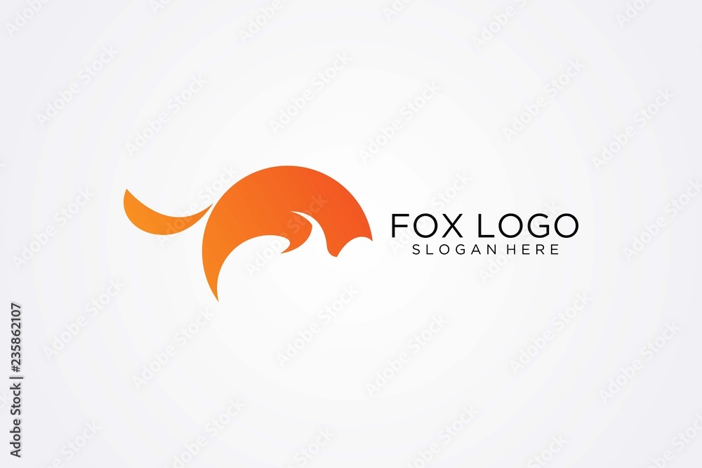 Jumping fox logo design Stock Vector | Adobe Stock