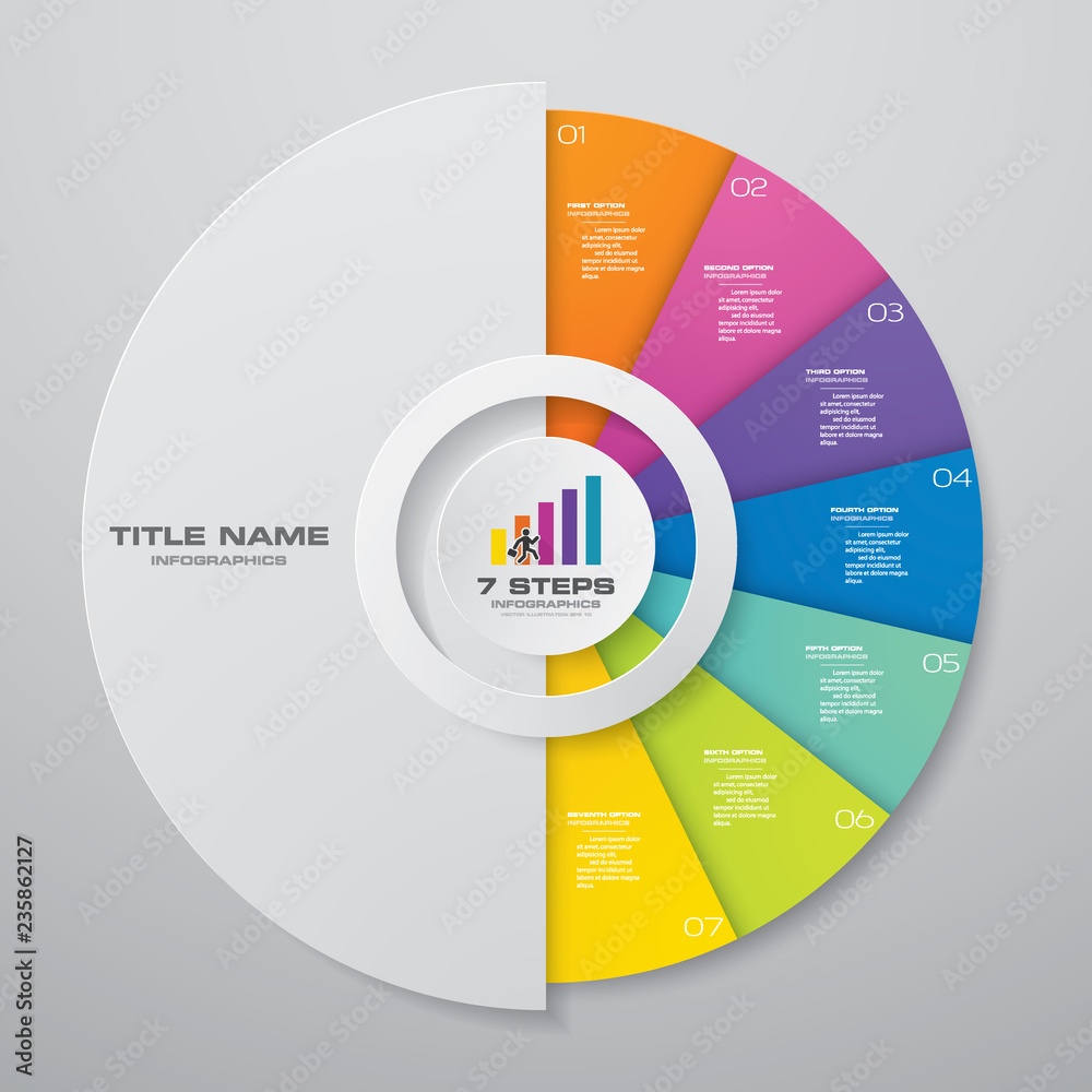 7 steps cycle chart infographics elements. EPS 10. Stock Vector | Adobe ...
