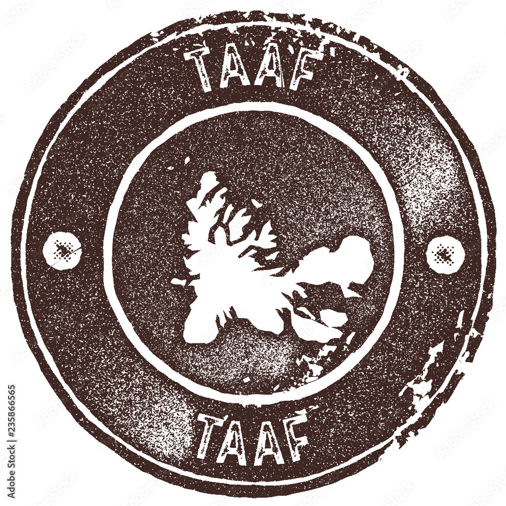 TAAF map vintage stamp. Retro style handmade label, badge or element ...