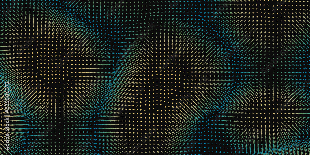 Vector colorful field visualization of forces. Magnetic or ...