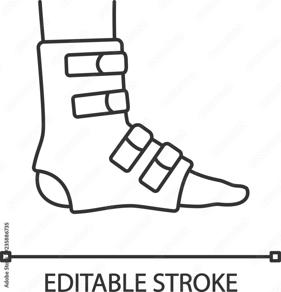 Foot ankle brace linear icon Stock Vector | Adobe Stock