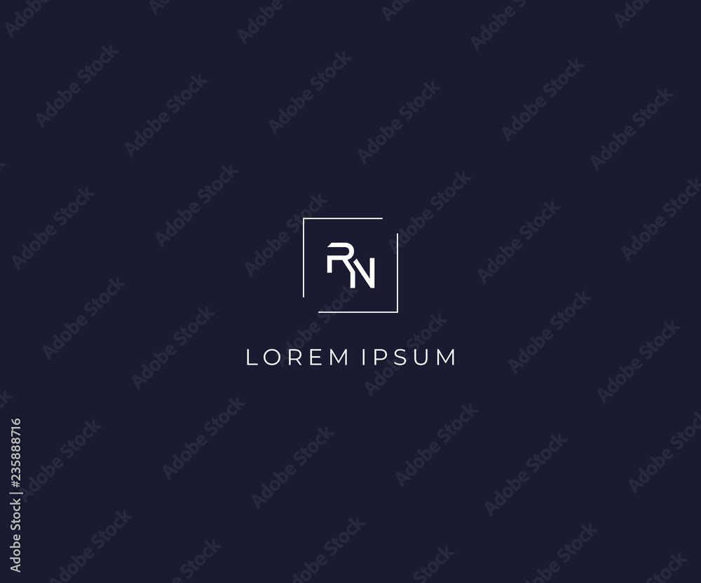 letter RN logo design template Stock Vector | Adobe Stock