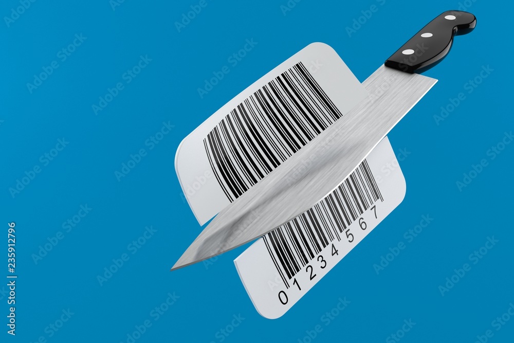 Poster Barcode cut by knife – Wall Art | UkPosters