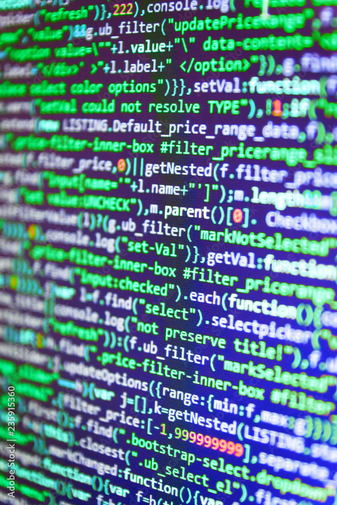 Software development creating projects. Js and the abstract background ...