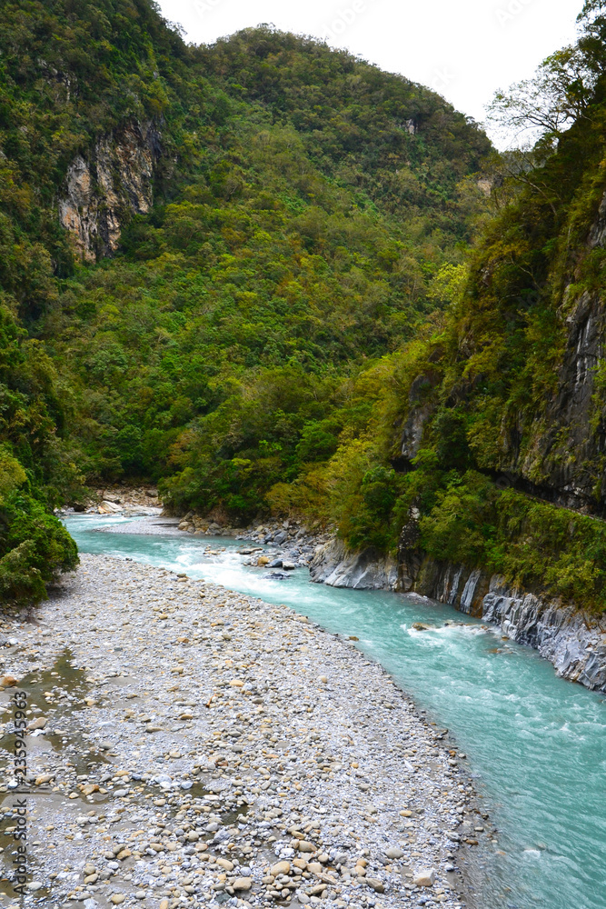 Travel Taiwan, Asia. Beautiful turquoise river water at Taroko Gorge ...