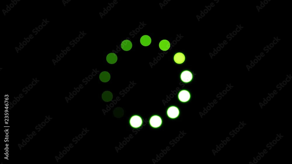 Simple Black And White Preloader With Dots Circle/ 4k animation of a ...