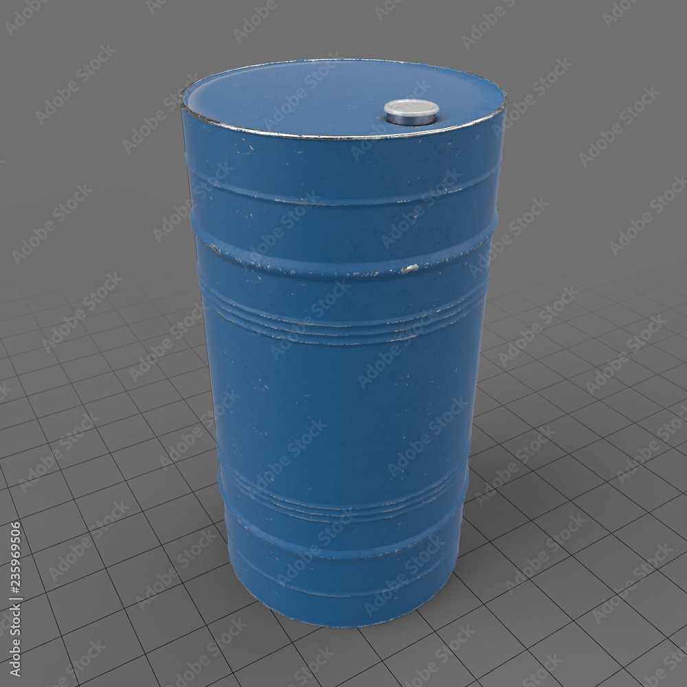 55 gallon metal drum Stock 3D asset | Adobe Stock