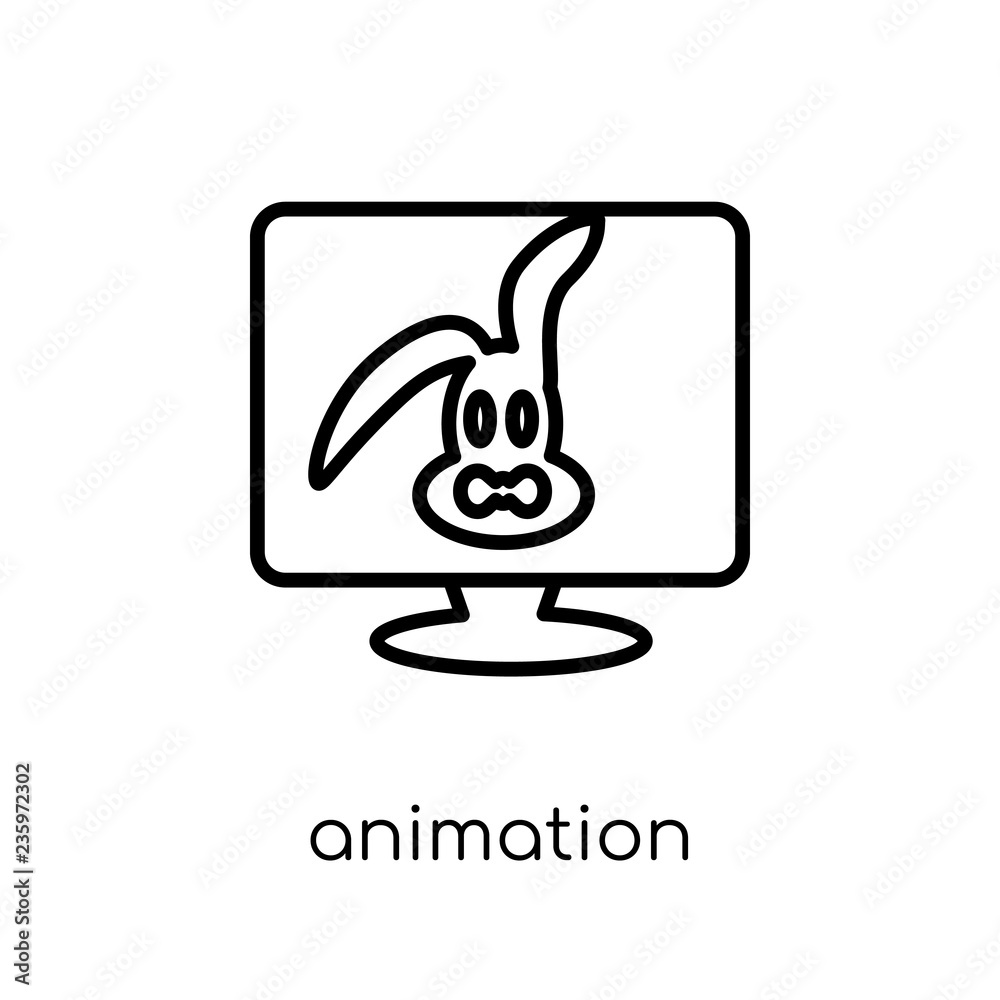 animation icon. Trendy modern flat linear vector animation icon on ...
