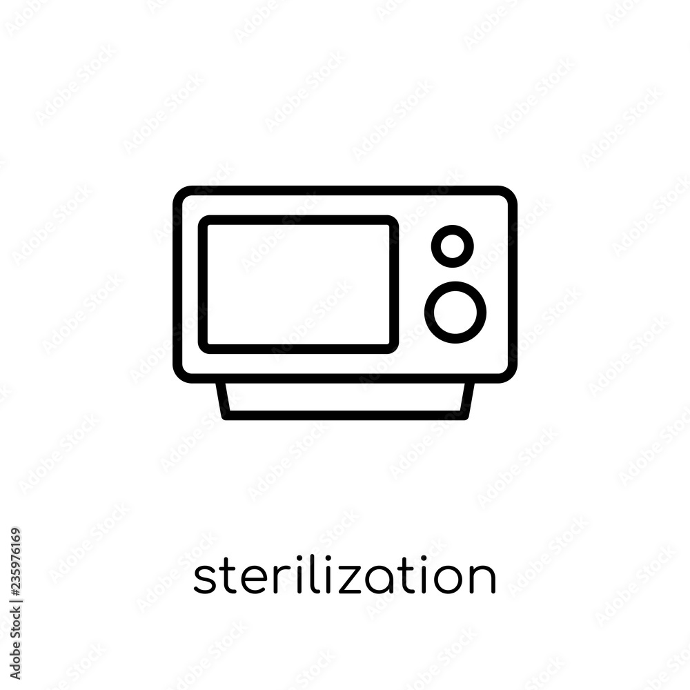 sterilization icon. Trendy modern flat linear vector sterilization icon on white background from ...