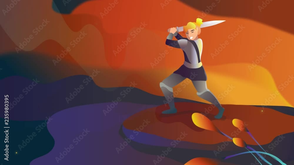 Medieval knight vector character animation. fictional character Warrior ...