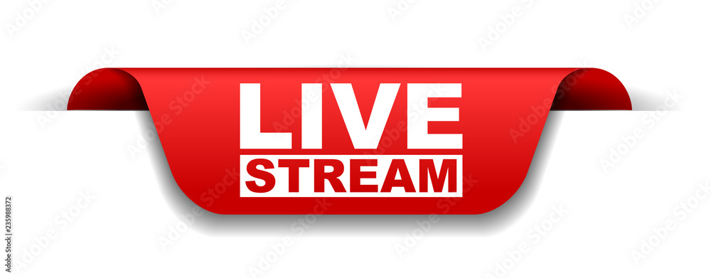 red vector banner live stream Stock Vector | Adobe Stock