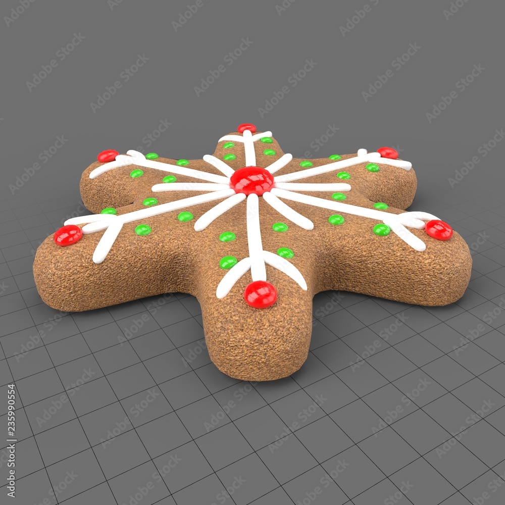 Gingerbread star cookie Stock 3D asset | Adobe Stock