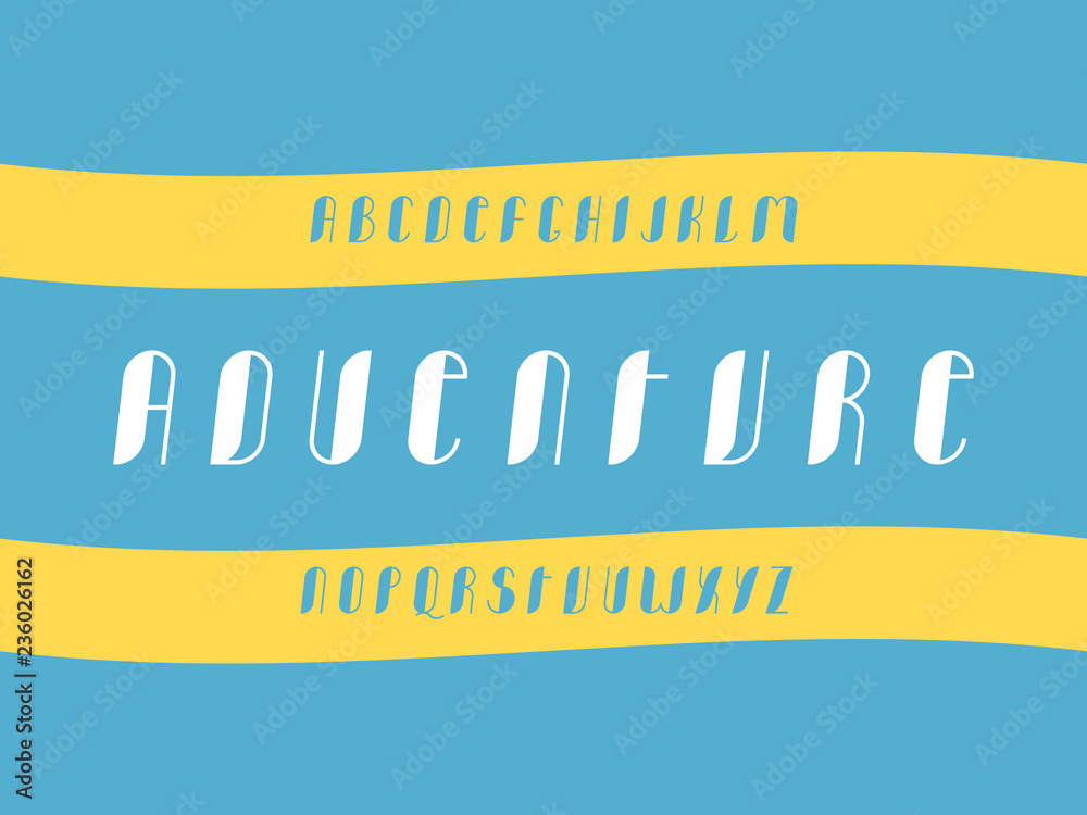 Adventure cursive font. Vector alphabet Stock Vector | Adobe Stock