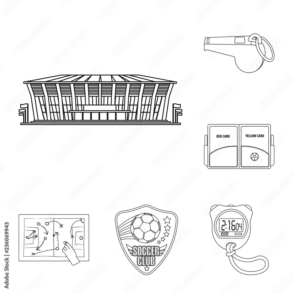 Vector Design Of Soccer And Gear Icon Collection Of Soccer And
