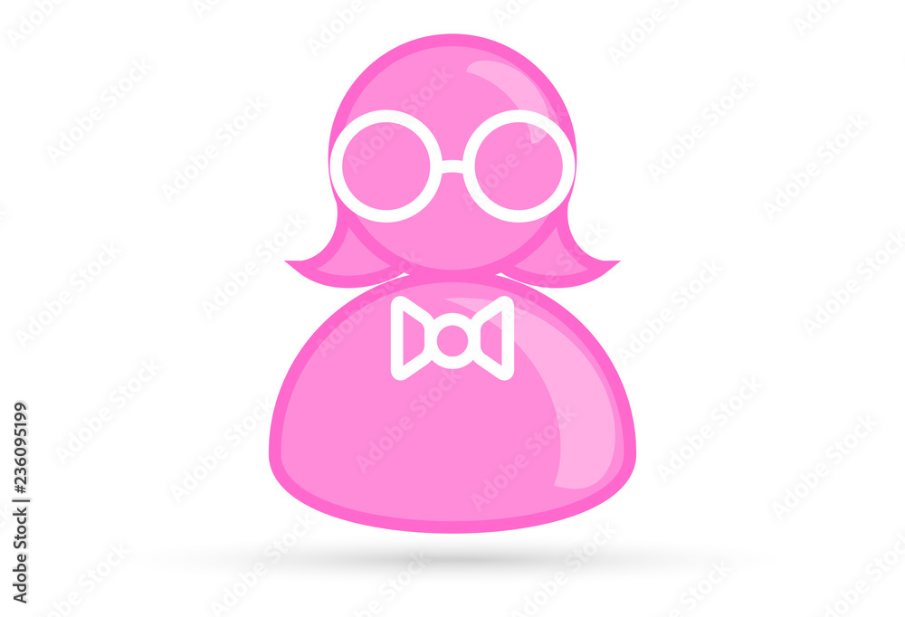 pink female profile picture, silhouette profile avatar icon symbol with ...