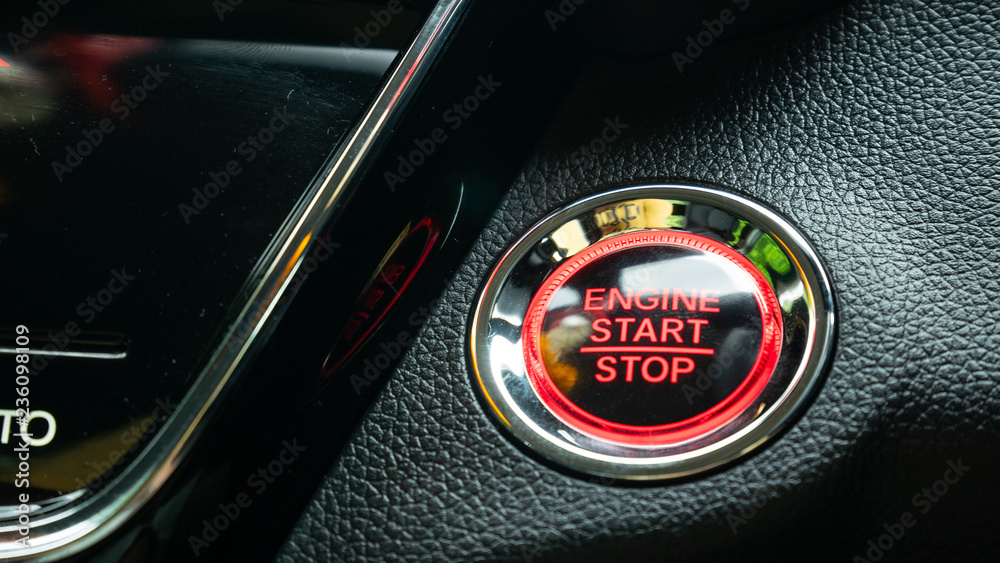 Engine start button on Luxury caris a new technology used instead of ...