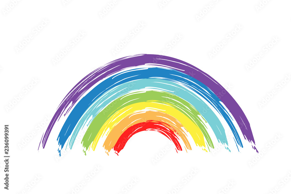 Painted rainbow. Vector illustration. Stock Vector | Adobe Stock