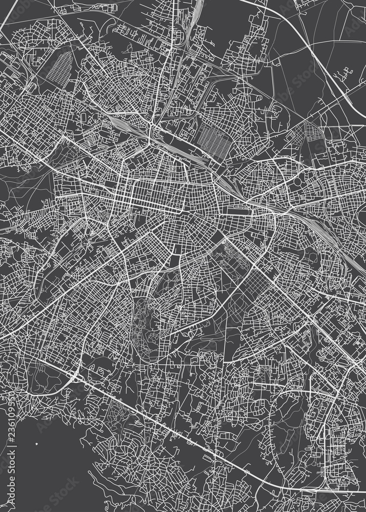 City map Sofia, monochrome detailed plan, vector illustration Stock ...