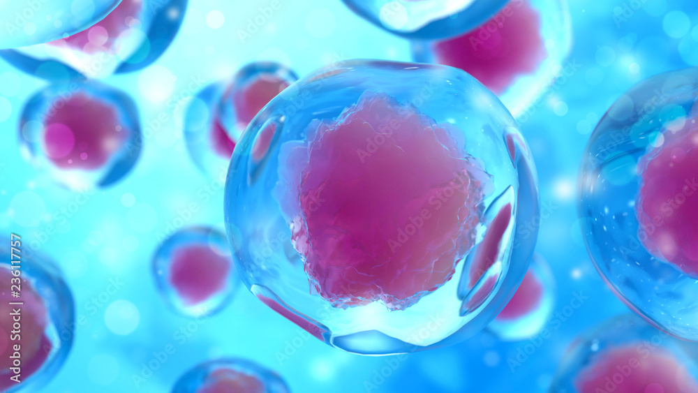 Cells under microscope. Microbiology concept Stock Illustration | Adobe ...