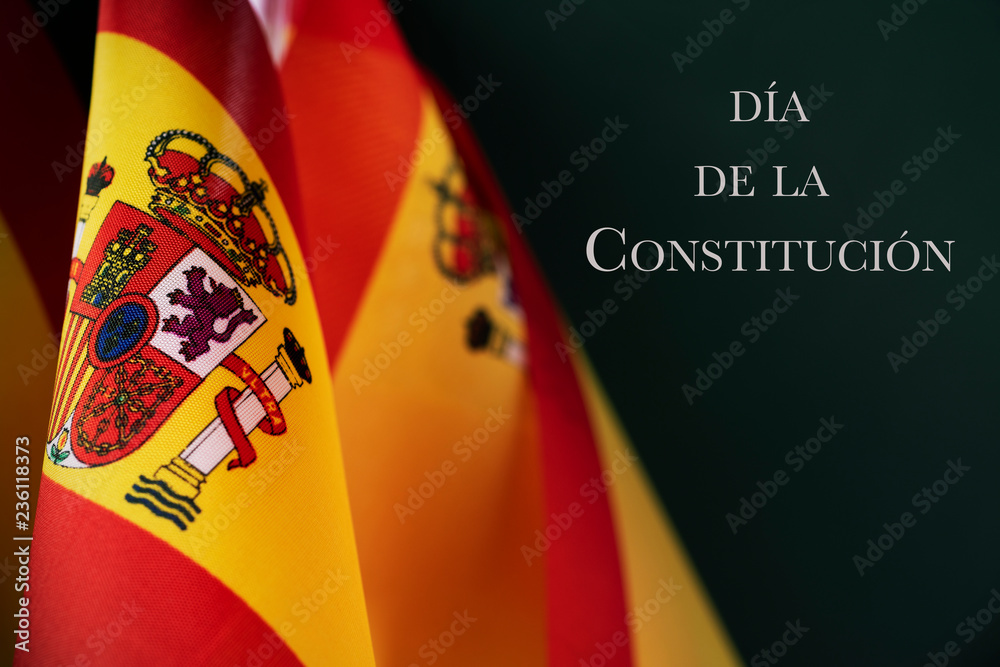 Photo & Art Print some spanish flags and the text dia de la ...