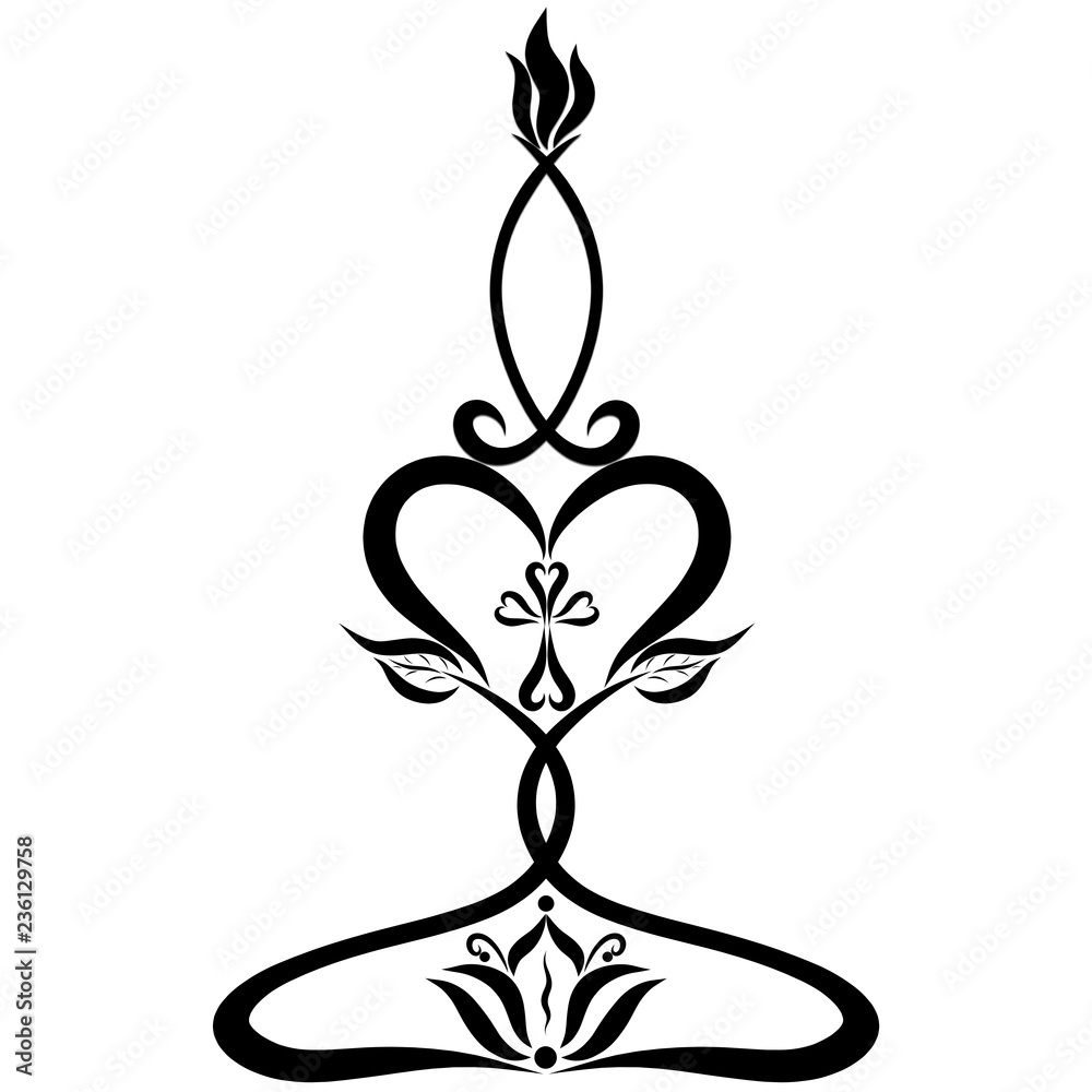 Burning candle, Christian symbols, symbols of faith and life Stock ...