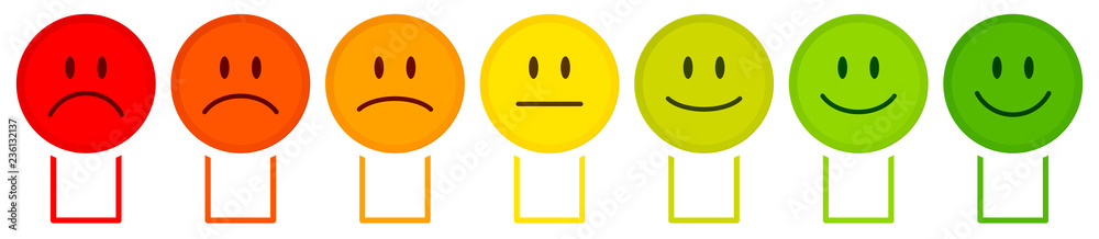 7 Smileys Color Boxes Horizontal Stock Vector | Adobe Stock