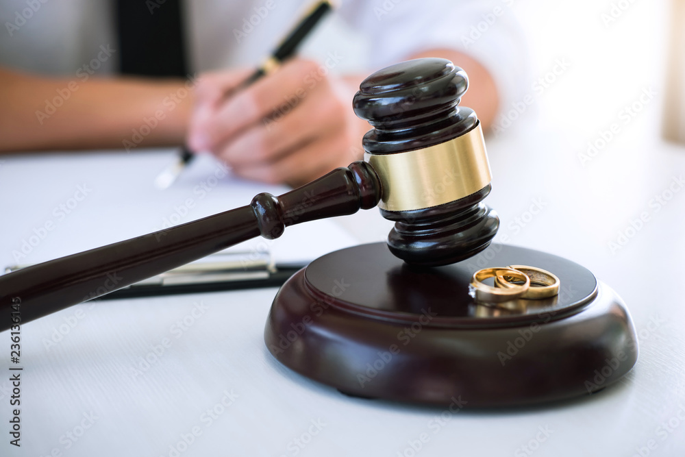 Contract of divorce (dissolution or cancellation) of marriage, husband ...