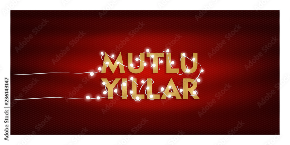 mutlu yillar. Translation from Turkish, Happy New Year, vector ...