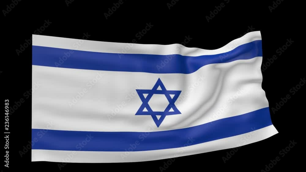 israel flag over black background 3d animation Stock Video | Adobe Stock