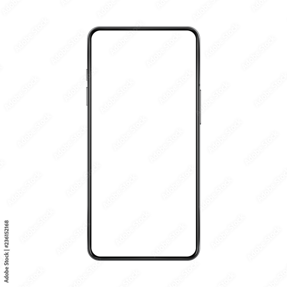 Frameless no frame realistic imagined smartphone mock up with blank ...