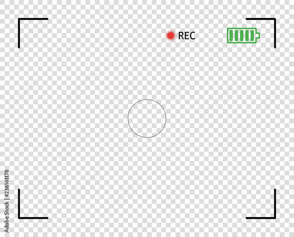 Camera viewfinder, digital video, photo focus. Element vector overlay ...