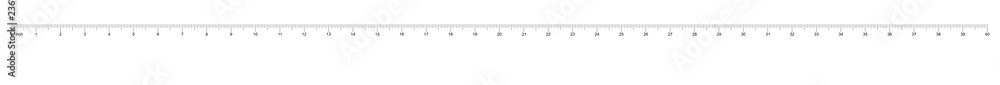 Ruler 40 inch. Measuring tool. Ruler scale. Ruler grid 40 inch. Size ...