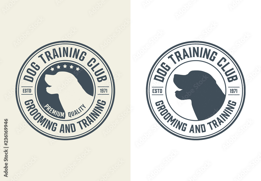 Dog Training Center Emblem Layout Stock Template | Adobe Stock