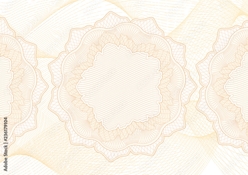 Abstract guilloche pattern (vector complicated line texture). Blank ...