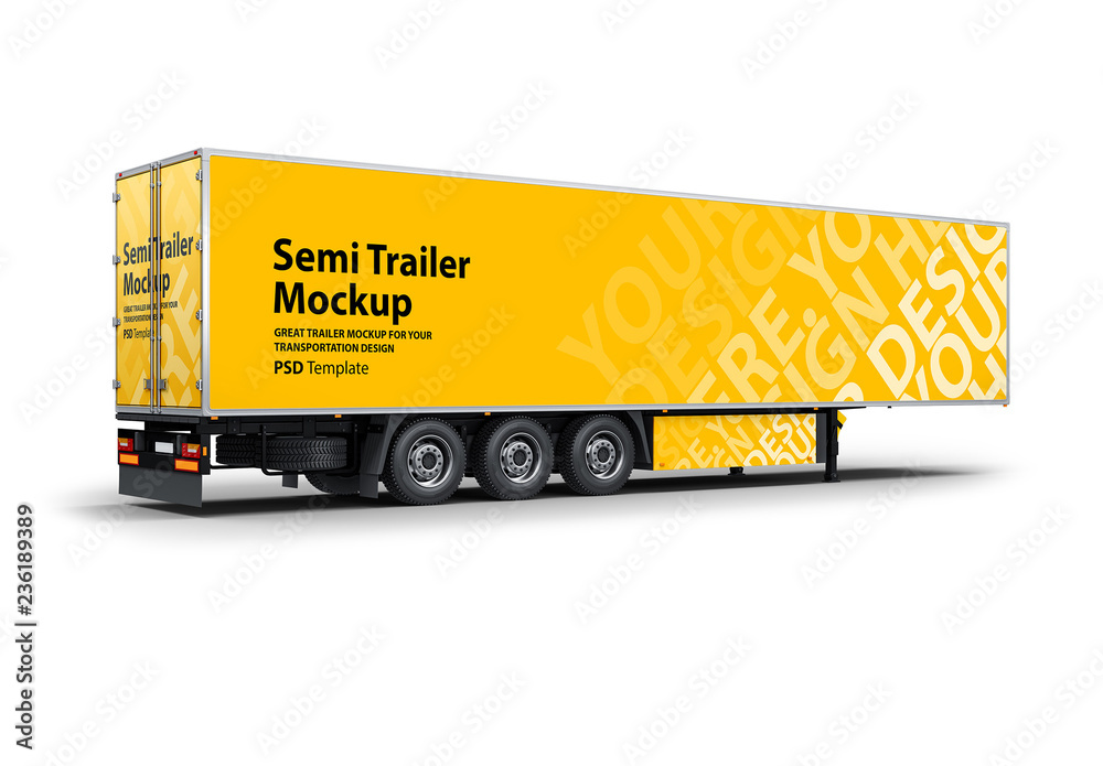 Semi Truck Trailer Mockup Stock Template | Adobe Stock